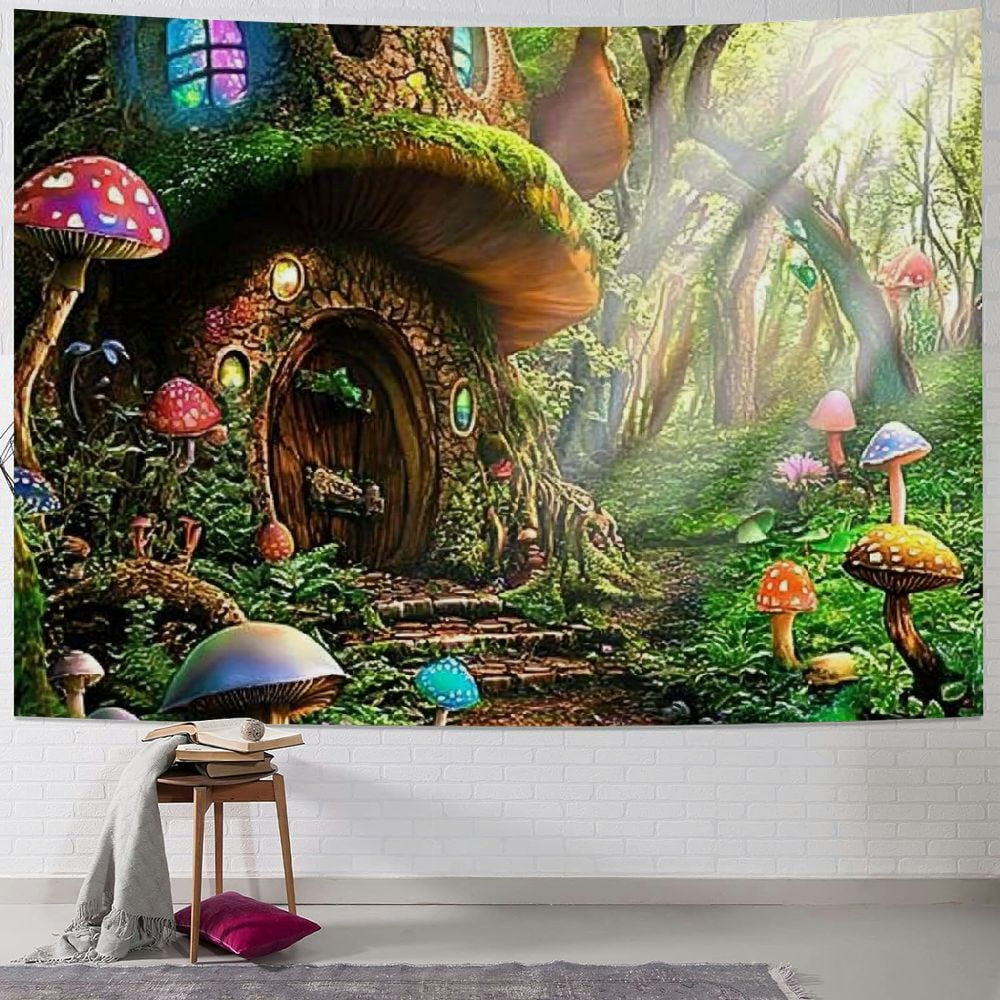 BCIIG Fairy Tale Forest Tapestry Wall Hanging Mushroom Trees Wall ...