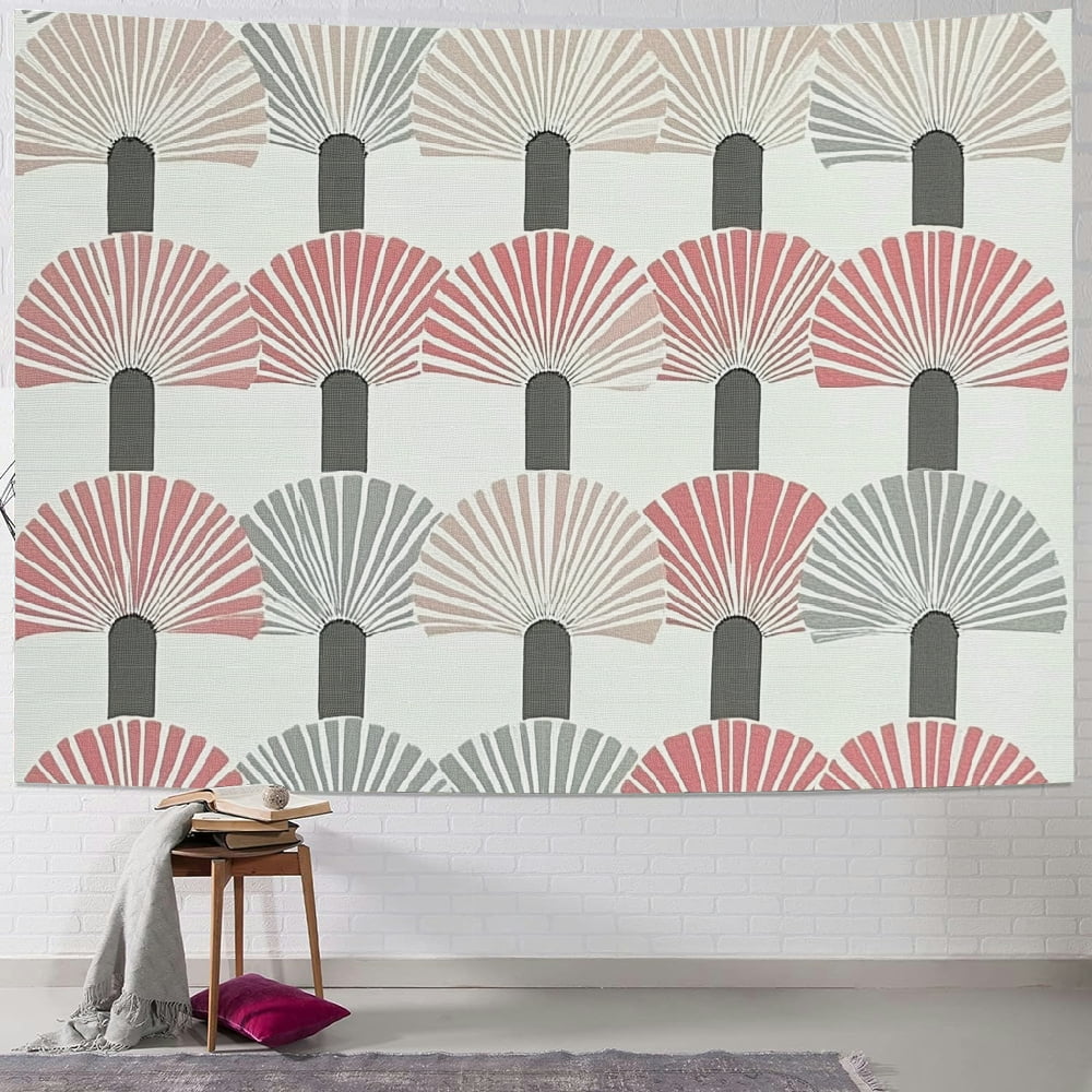 BCIIG Fan Shapes Tapestry Wall Hanging Unique Style Graphic Tapestries ...