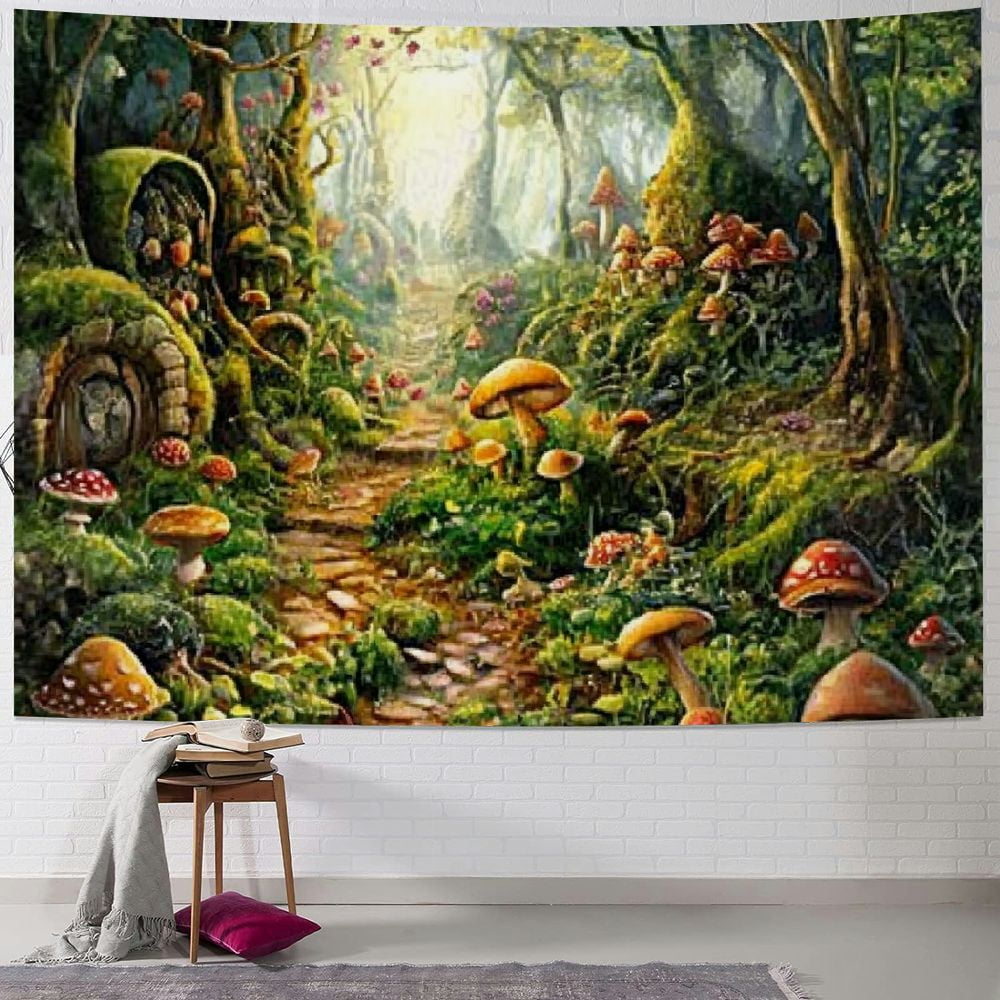 BCIIG Fantasy Forest Tapestry Enchanted Mushroom Magical Tapestry ...