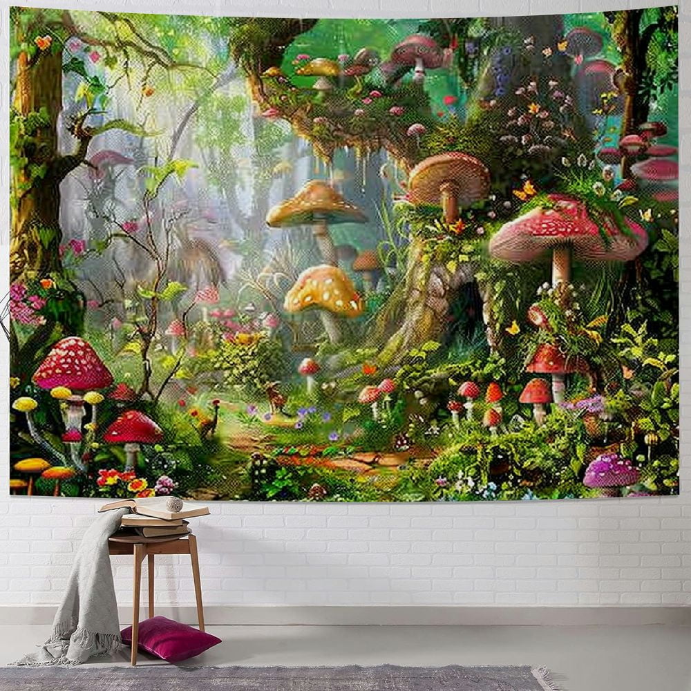 BCIIG Fantasy Forest Tapestry Enchanted Mushroom Magical Tapestry ...