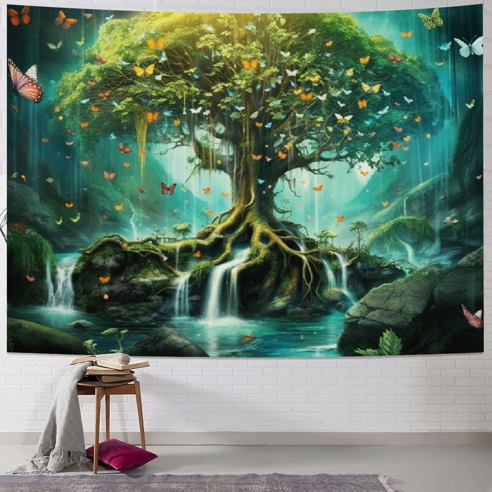 BCIIG Fantasy Forest Tapestry Green Fairy Magical of Life Tapestries ...