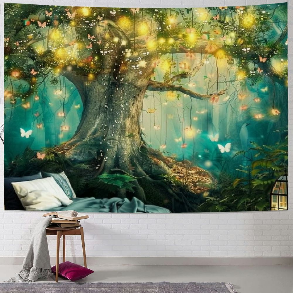 BCIIG Fantasy Forest Tapestry Green Fairy Tree of Life Tapestries for ...