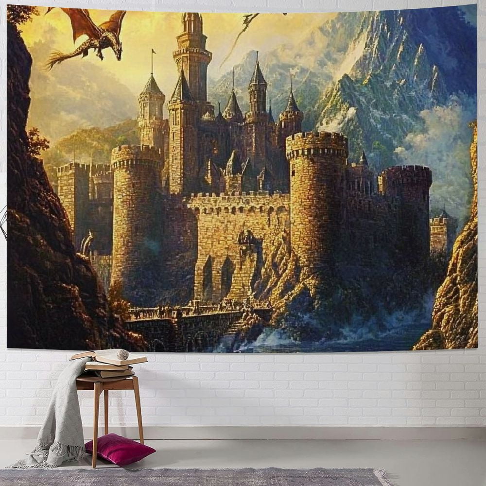 BCIIG Fantasy Mmedieval Dragon Tapestry Castle Dragon Tapestry Wall ...