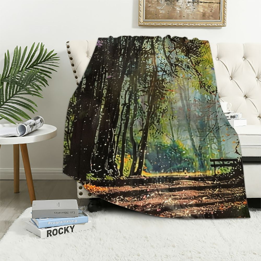 BCIIG Fantasy Soft Flannel Fleece Throw Blanket, Natural Beauty at Park ...