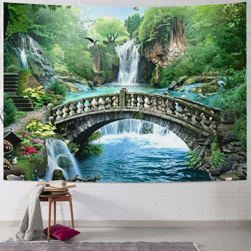 BCIIG Fantasy Tapestry Spring Scenery Tapestry Waterfall Wonderland ...