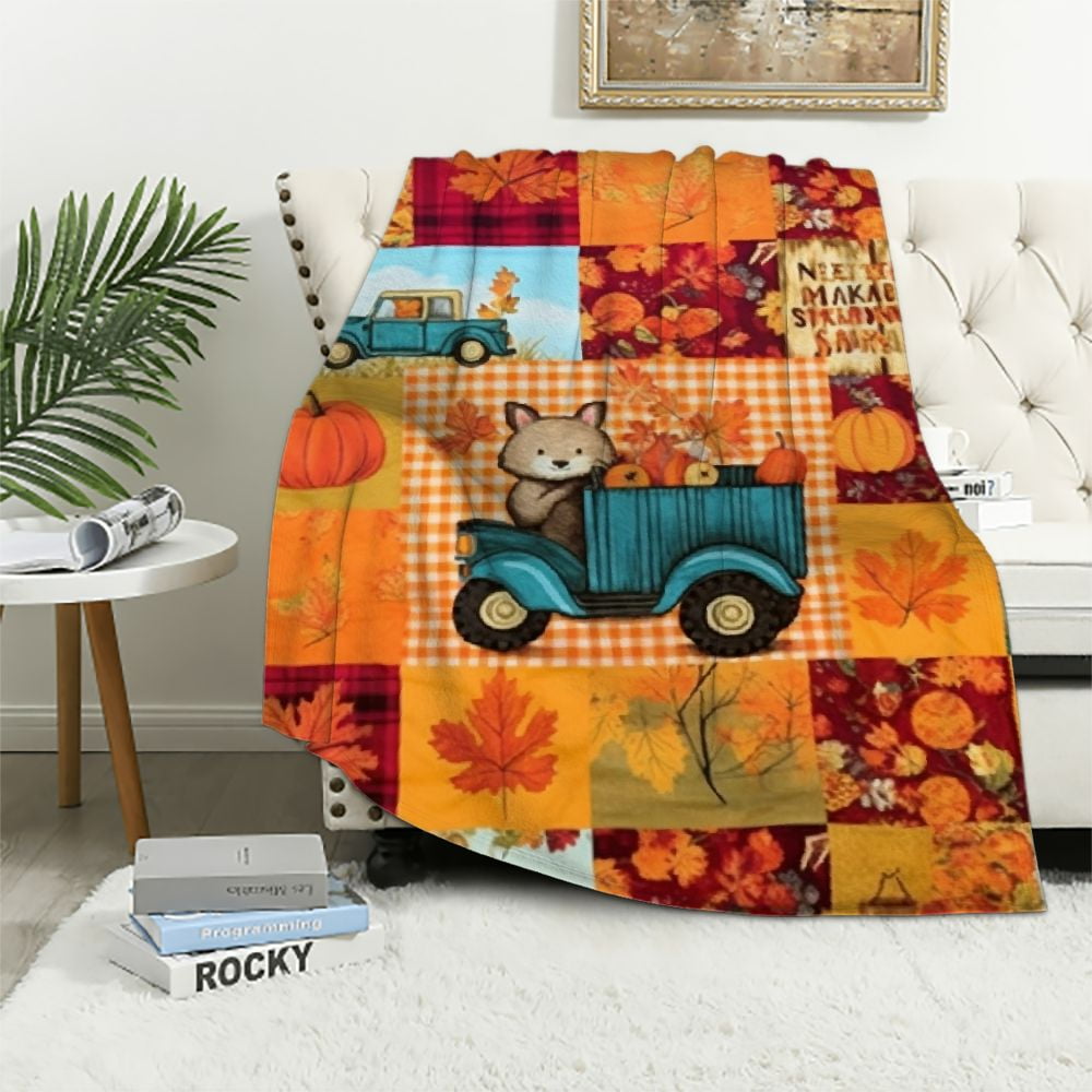 BCIIG Farmhouse Fall Throw Blanket: Colorful Modern Patchwork Design ...