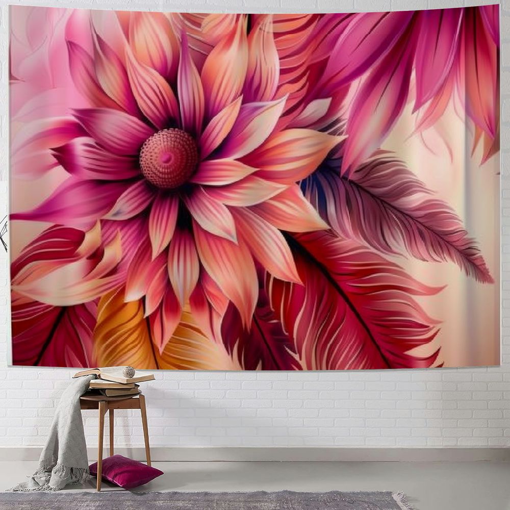 BCIIG Feathers Tapestry Wall Hanging Unique Style Graphic Tapestries ...
