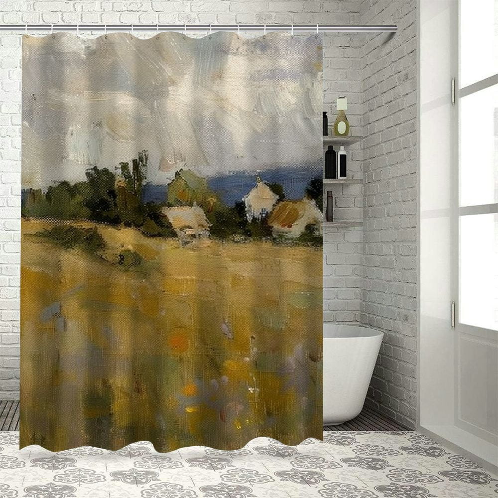 Bciig Field Houses Sky Bathroom Decor Set Colorful Luxurious Graphic