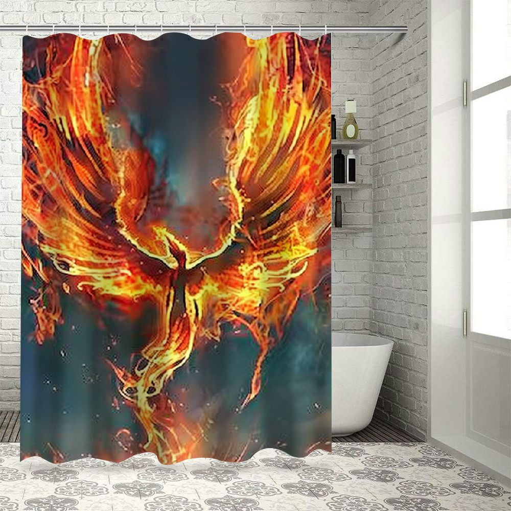 BCIIG Fire Bird Bathroom Decor Set - Colorful Luxurious Graphic Print ...