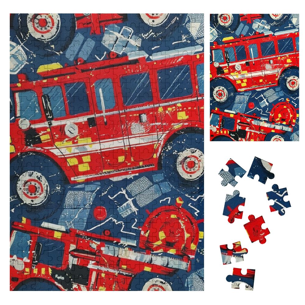 BCIIG Fire Truck Wooden Jigsaw Puzzle Vertical Challenging Difficult ...