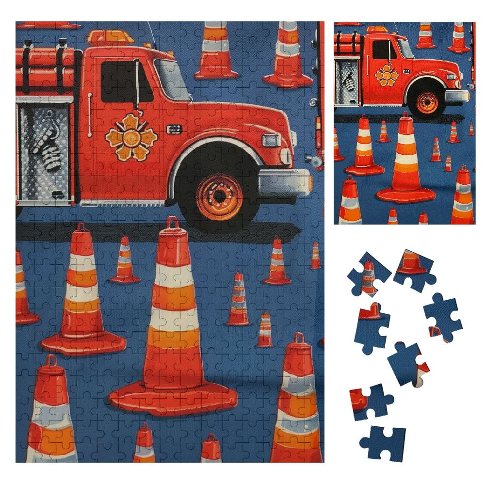 BCIIG Fire Trucks Wooden Jigsaw Puzzle Vertical Impossible Wooden ...