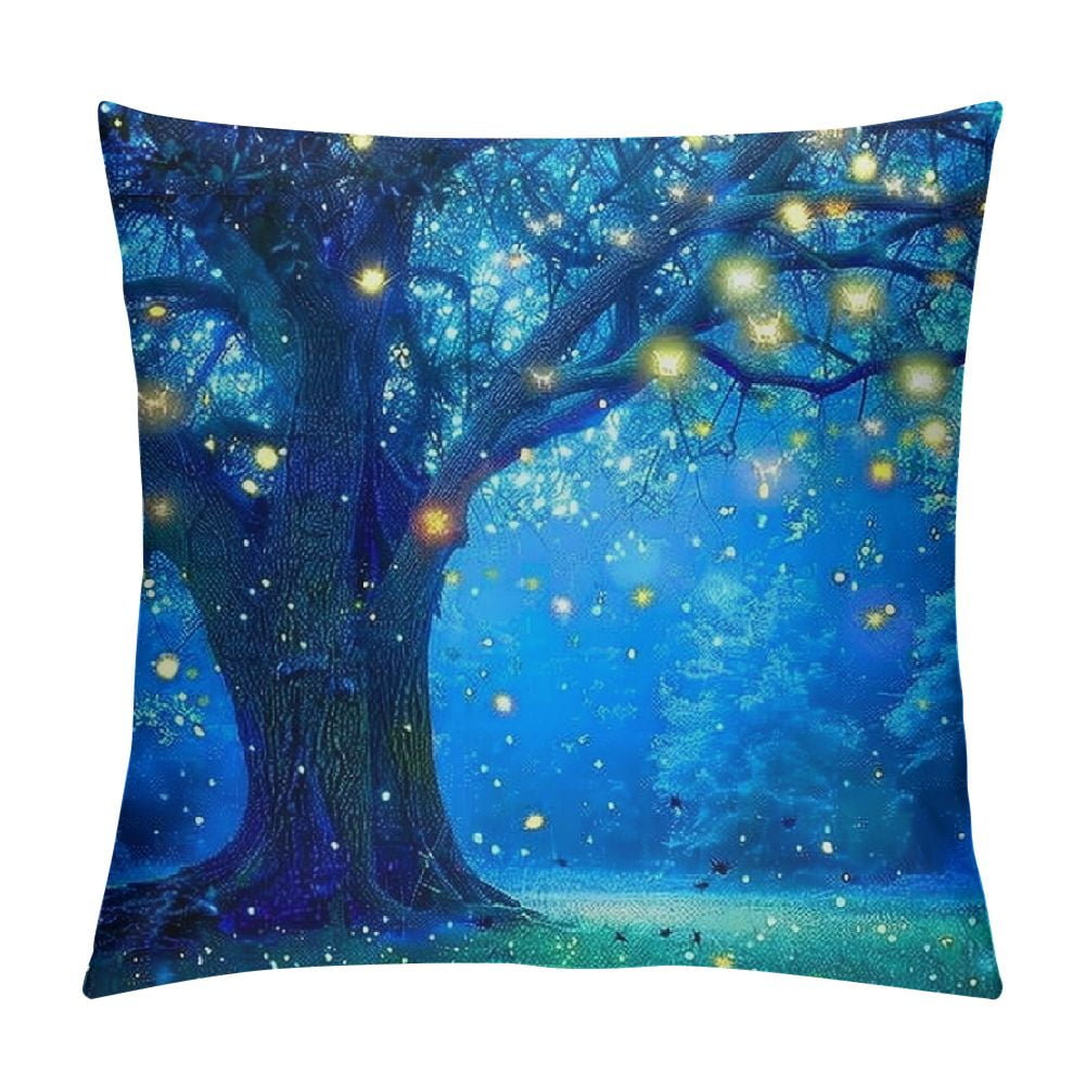 BCIIG Fireflies Theme Decorative Throw Pillow Cover for Home Couch Bed ...