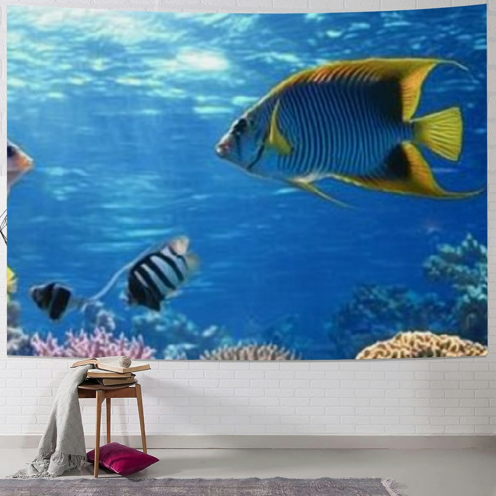 BCIIG Fish Coral Reef Tapestry Wall Hanging Unique Style Graphic ...