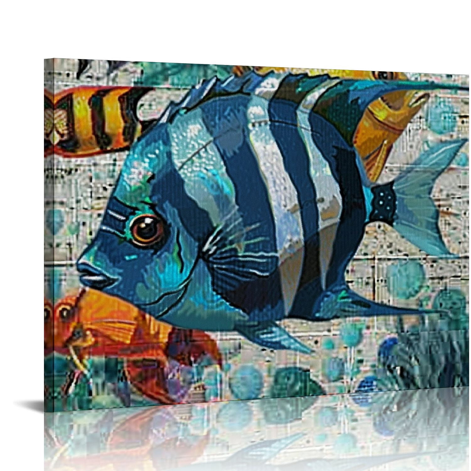 BCIIG Fish Ocean Marine Life Canvas Wall Art Print Ready to Hang for ...