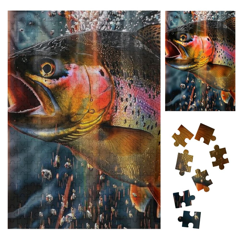 BCIIG Fish Rainbow Colors Water Droplets Wooden Jigsaw Puzzle Vertical ...