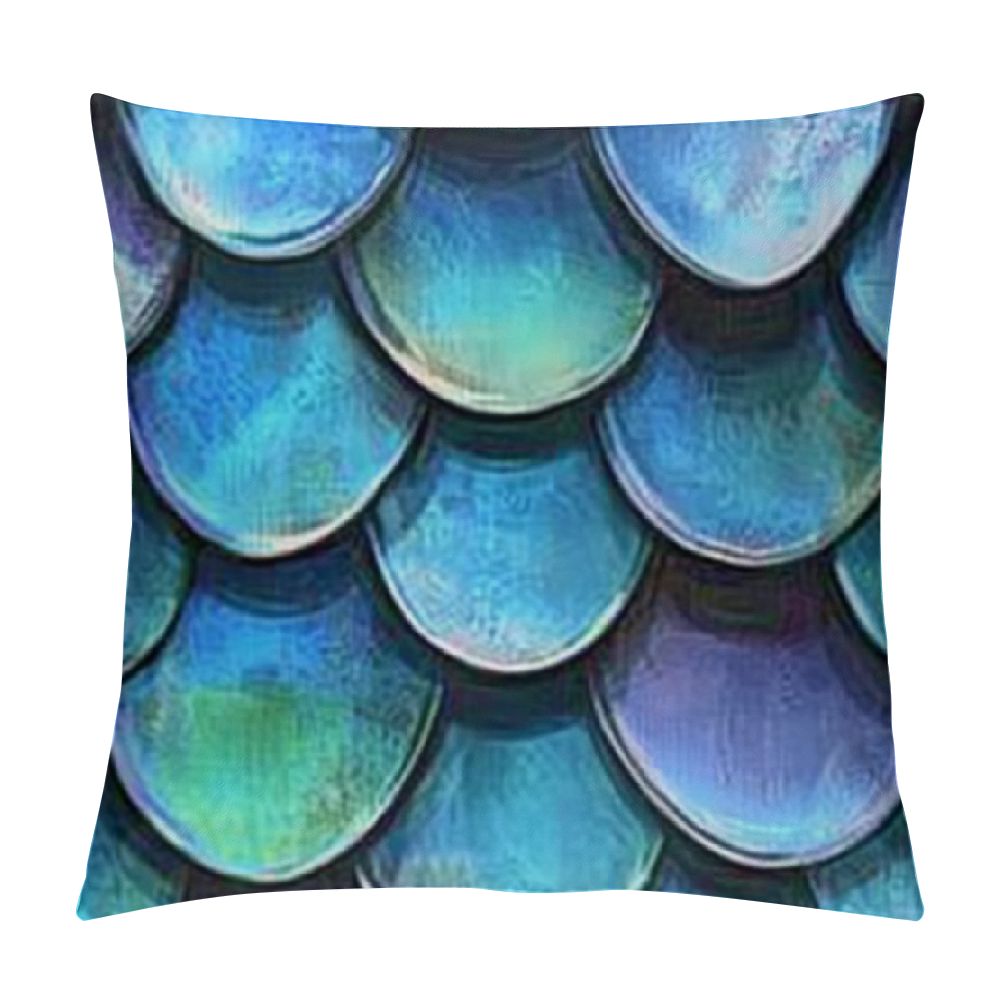 BCIIG Fish Scales Graphic Decorative Pillow Cover for Home Couch Living ...