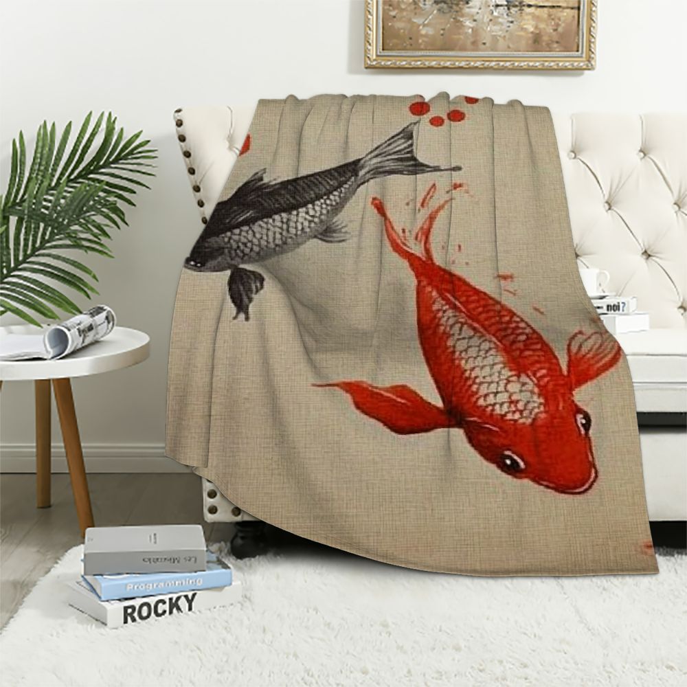 BCIIG Fish Theme Soft Flannel Blanket All Seasons Lightweight Throw ...