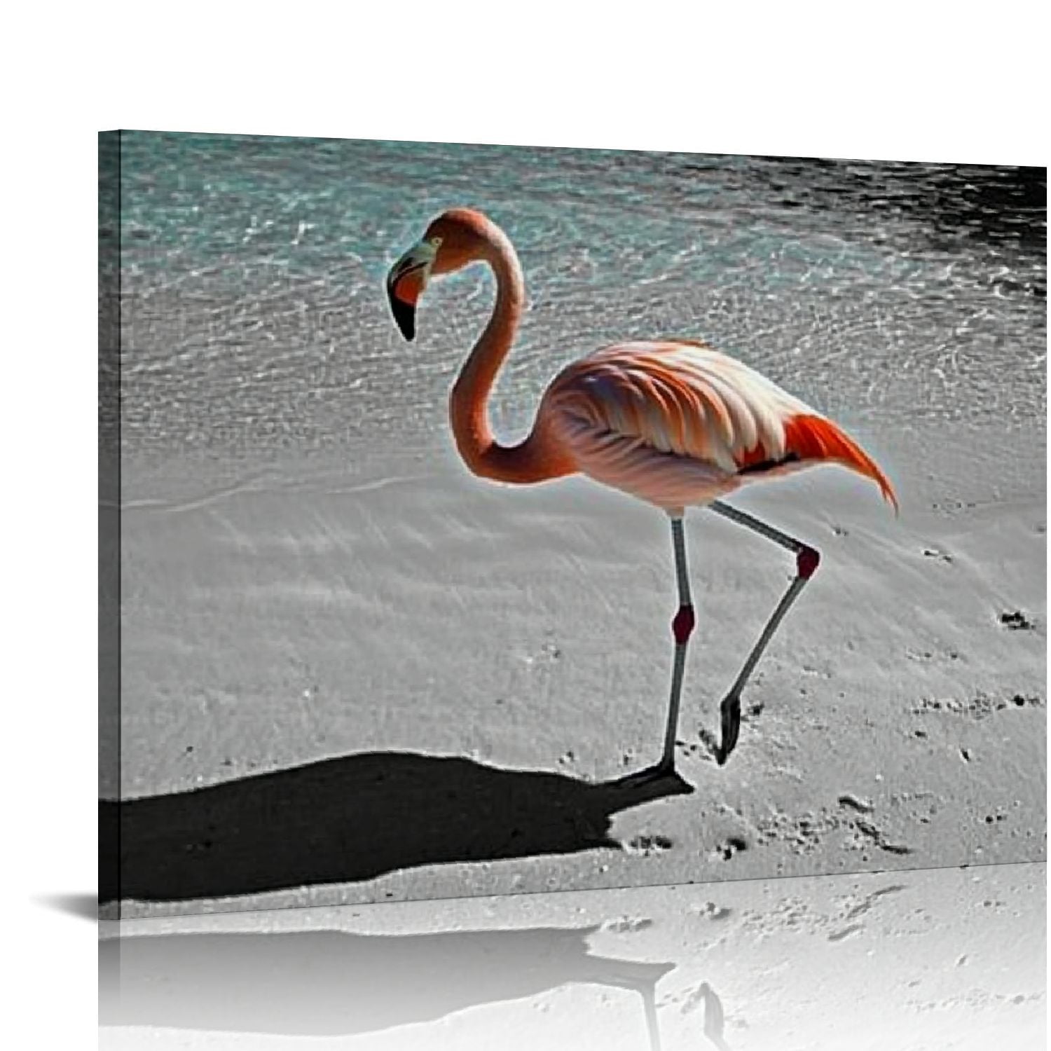 BCIIG Flamingo Beach Shadow Canvas Print Living Room Bedroom Office ...