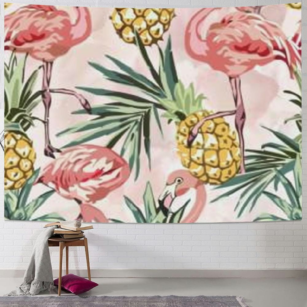 BCIIG Flamingo Pineapple Pattern Tapestry Wall Hanging Unique Style ...
