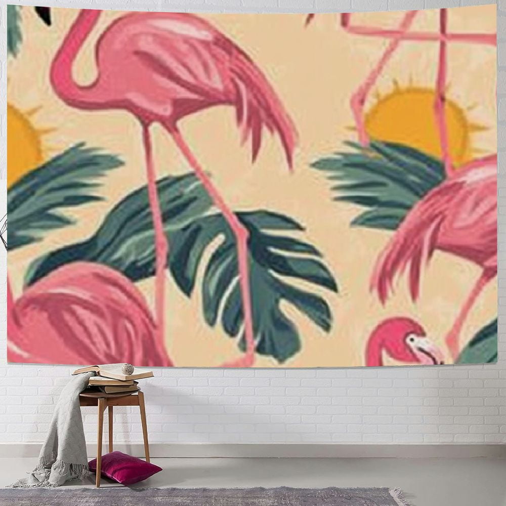 BCIIG Flamingo Sun Pattern Tapestry Wall Hanging Unique Style for Home ...
