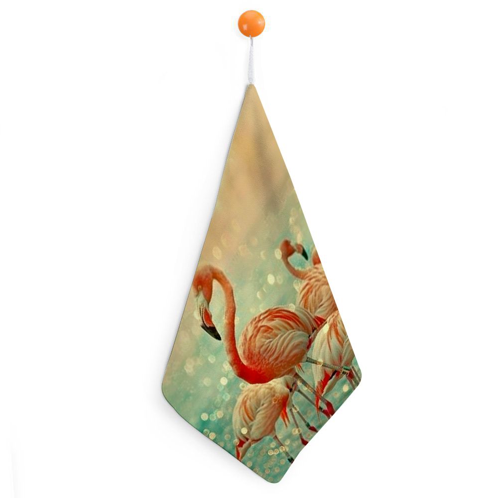 BCIIG Flamingos Beach Bokeh Quick-Dry Hand Towels with Hanging Loop 11 ...