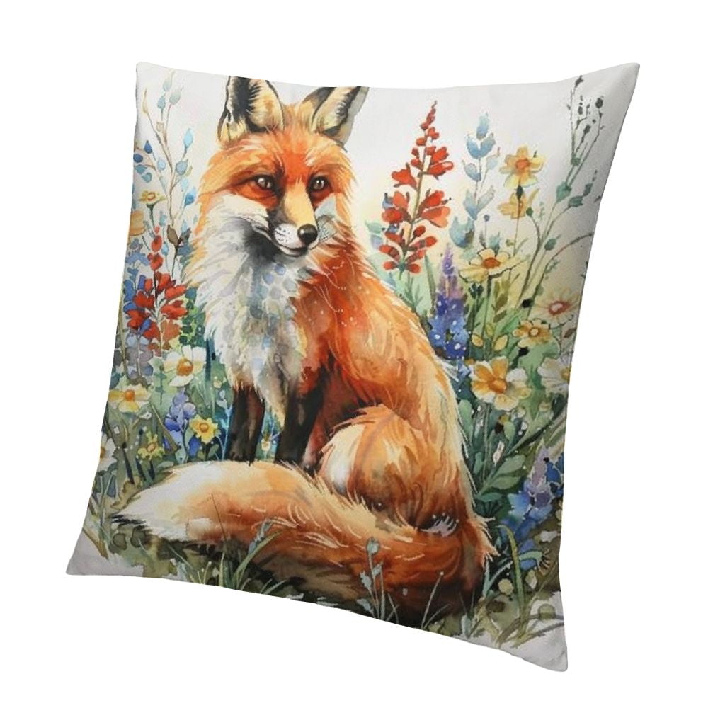 BCIIG Floral Fox Pillow Covers Fox Decor, Cottagecore Wildflower ...