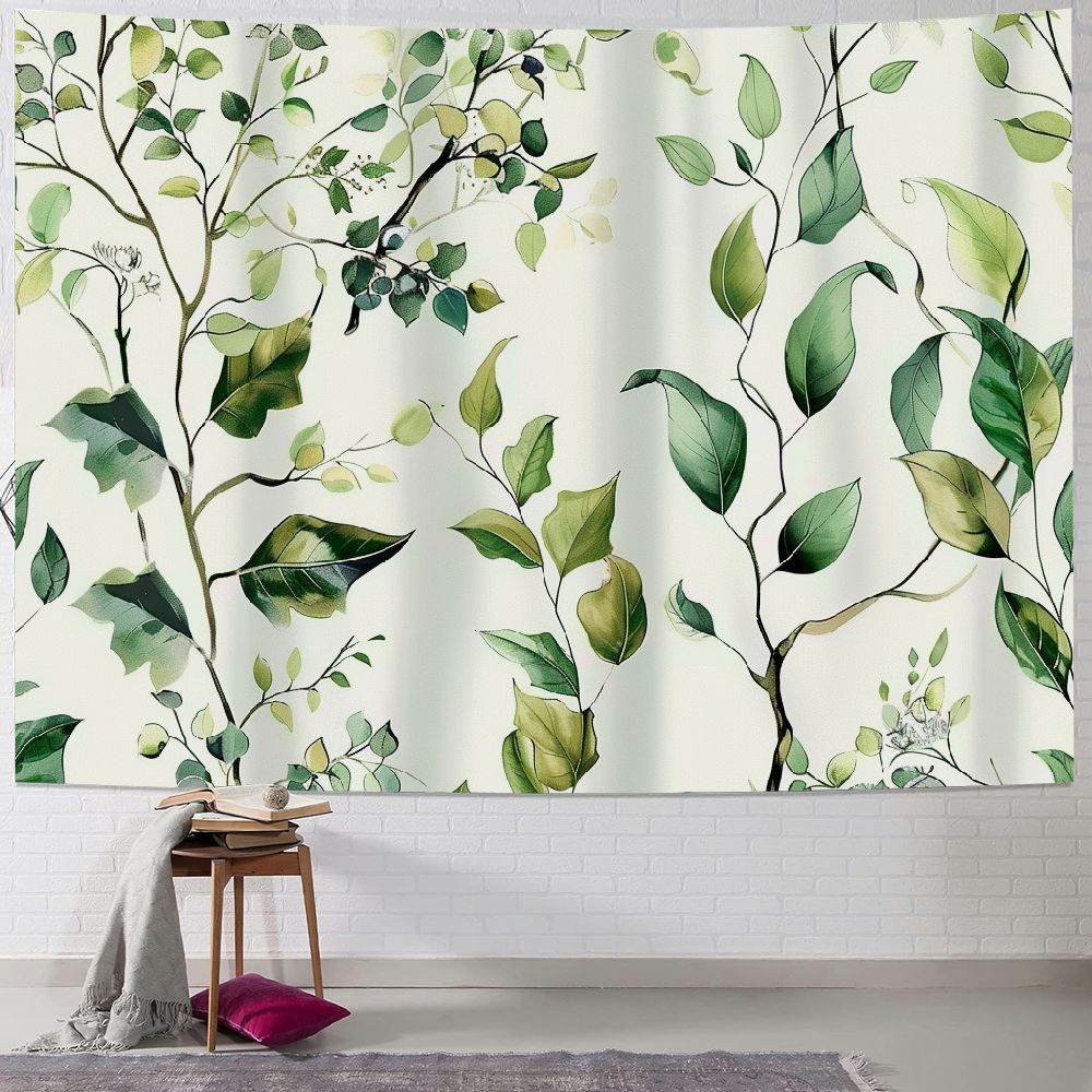 BCIIG Floral Pattern Green Leaves Branches Tapestry Wall Hanging Unique ...