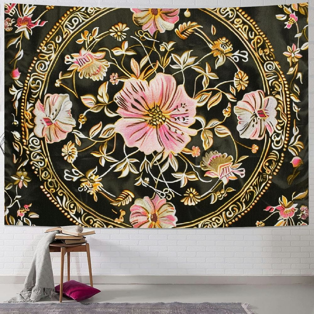 BCIIG Floral Wall Hanging Boho Tapestry, Mandala Dorm Décor Tapestry ...