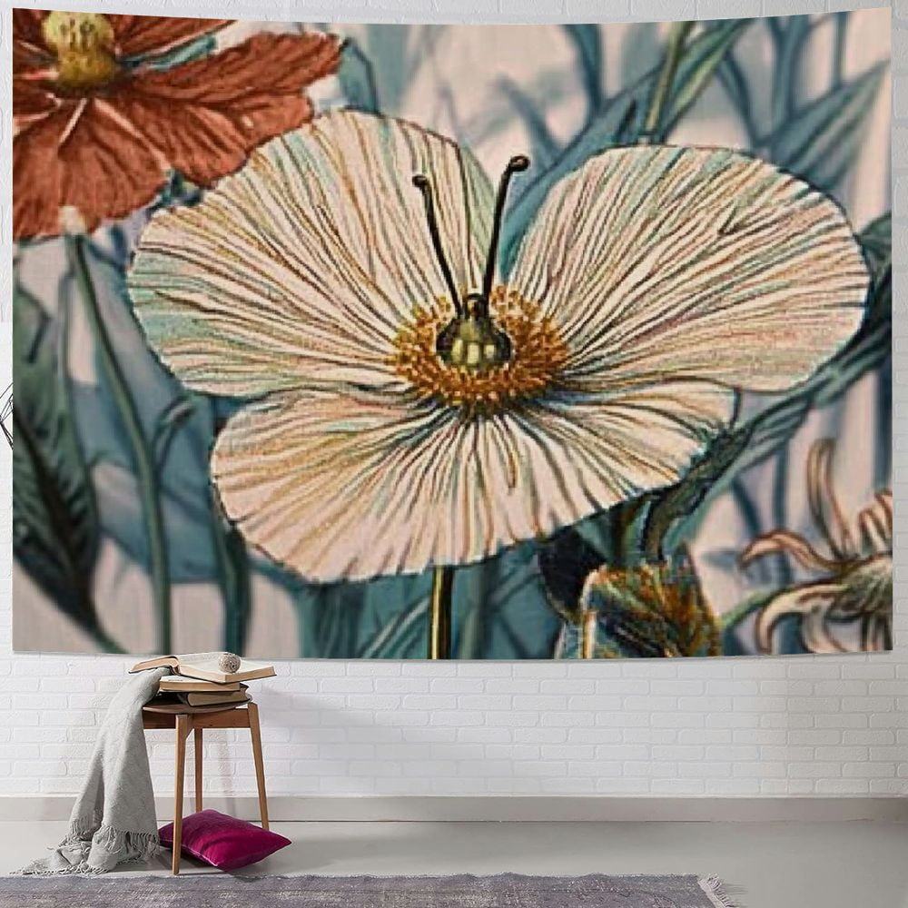 BCIIG Flower Butterfly Wallpaper Tapestry Wall Hanging Unique Style ...