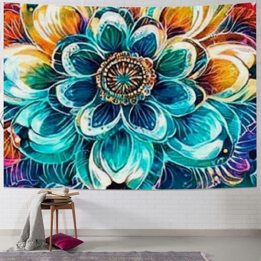 BCIIG Flower Color Art Tapestry Wall Hanging Unique Style Graphic ...