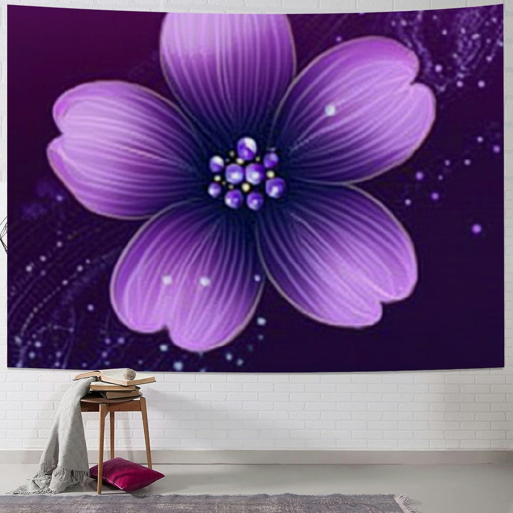 BCIIG Flower Diamond Purple Tapestry Wall Hanging Unique Style Graphic ...