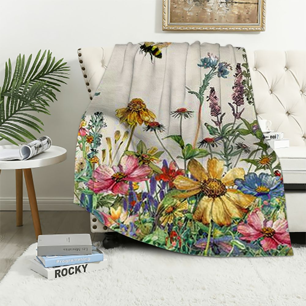 BCIIG Flower Floral Blanket Gifts for Women Kids Girls Colorful Spring ...