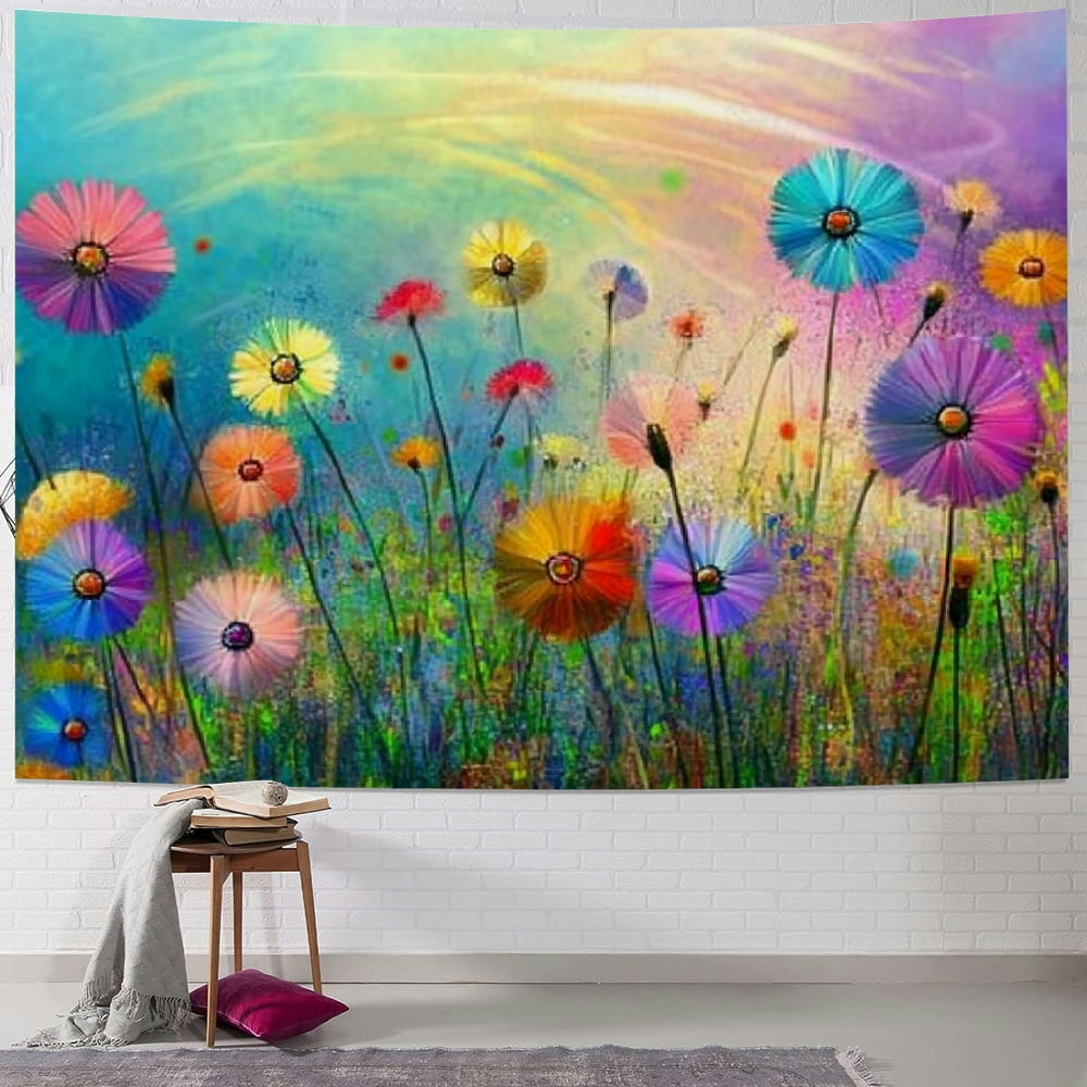BCIIG Flower Rainbow Tapestry Wall Hanging Unique Style Graphic ...