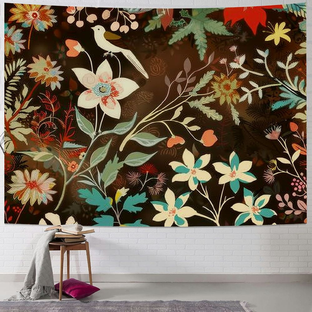 BCIIG Flowers Birds Tree Branch Tapestry Wall Hanging Unique Style for ...