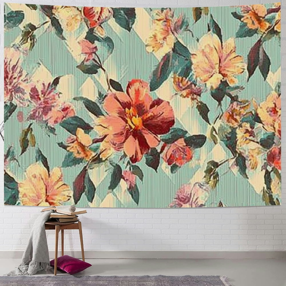 BCIIG Flowers Floral Pattern Tapestry Wall Hanging Unique Style Graphic ...