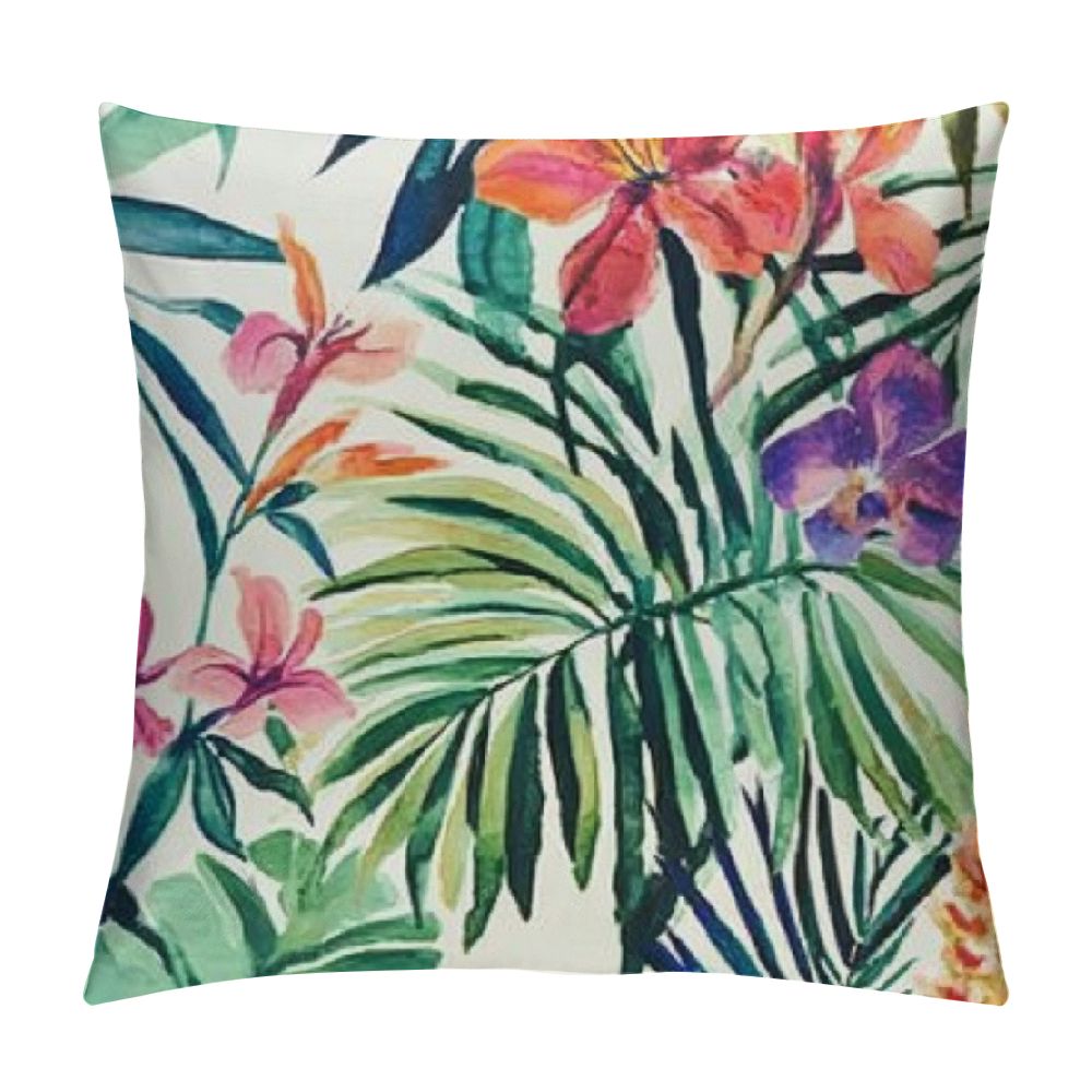 BCIIG Flowers Leaves Plant Decorative Cushion Cover for Home Couch ...