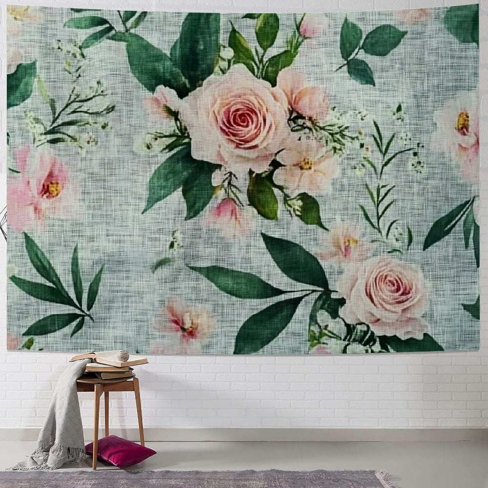 BCIIG Flowers Leaves Tapestry Wall Hanging Unique Style Graphic ...