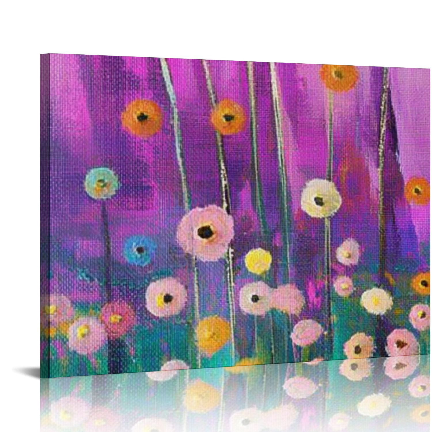 BCIIG Flowers Purple Impressionist Painting Canvas Prints Wall Art ...