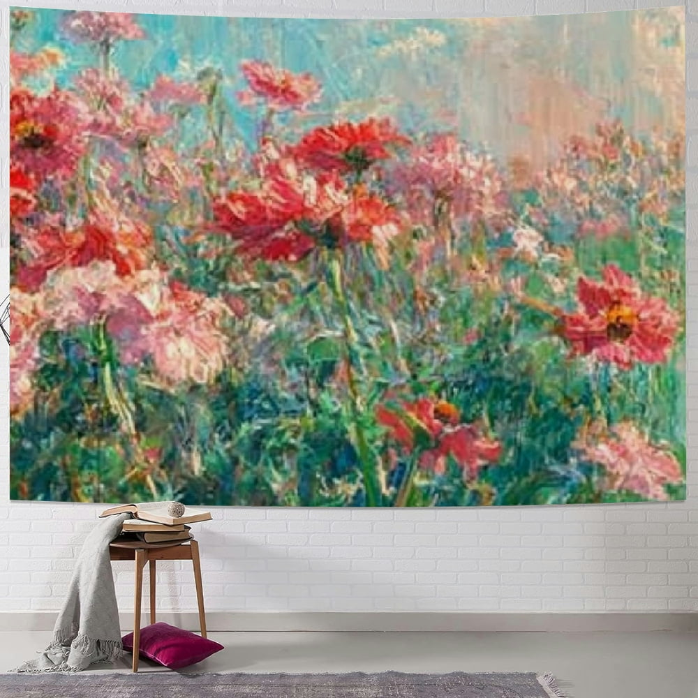 BCIIG Flowers Sky Impressionism Tapestry Wall Hanging Unique Style ...