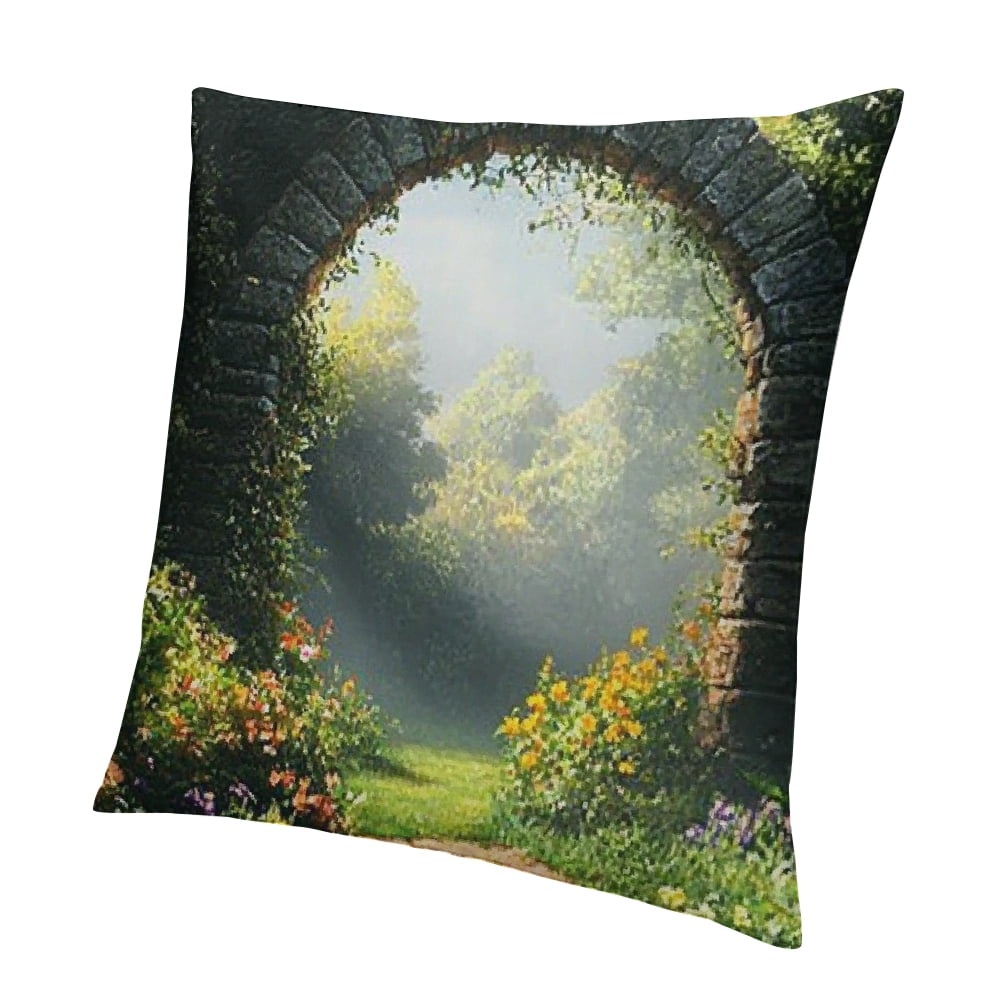 BCIIG Flowers Stone Arch Throw Pillow Cover for Home Furnishing 22x22in ...