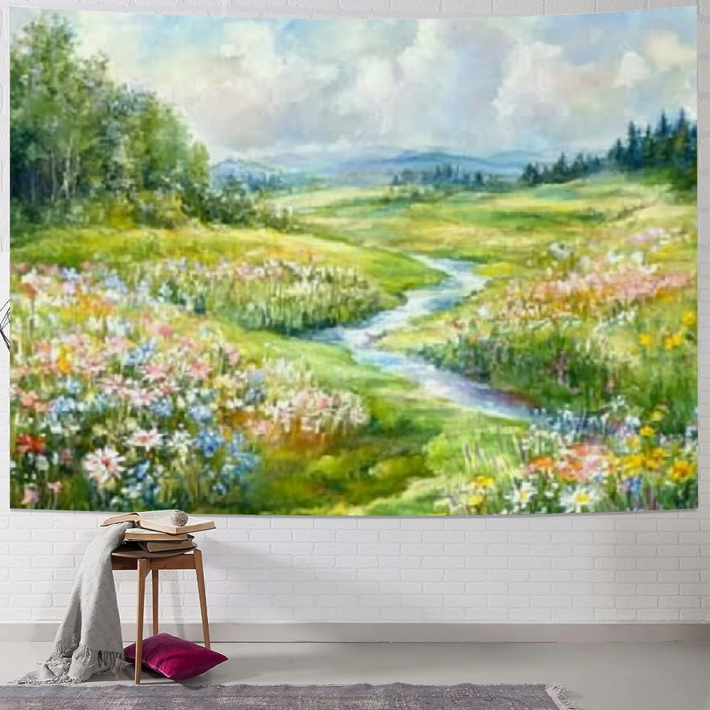 BCIIG Flowers Stream Tapestry Wall Hanging Unique Style for Home Wall ...