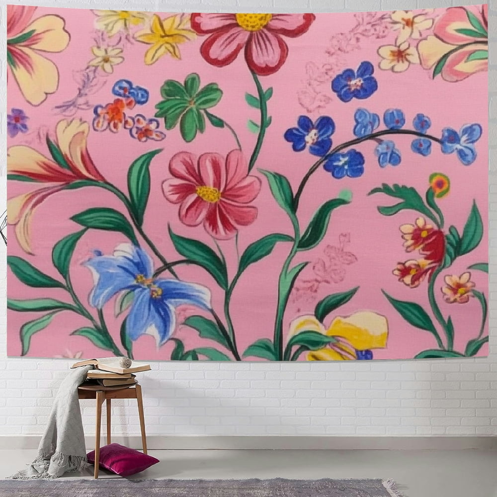 BCIIG Flowers Tapestry Wall Hanging Unique Style Graphic Tapestries ...