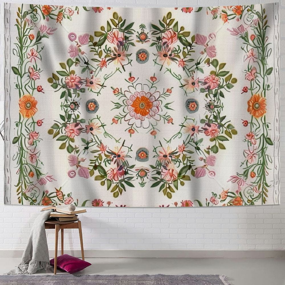 BCIIG Flowers Tapestry Wall Hanging Unique Style Graphic Tapestries ...
