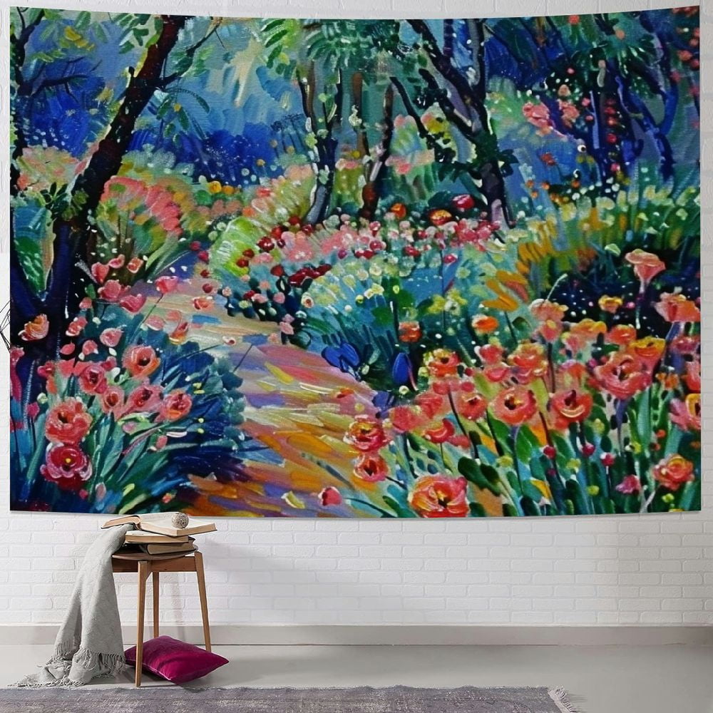 BCIIG Flowers Trees Garden Tapestry Wall Hanging Unique Style Graphic ...