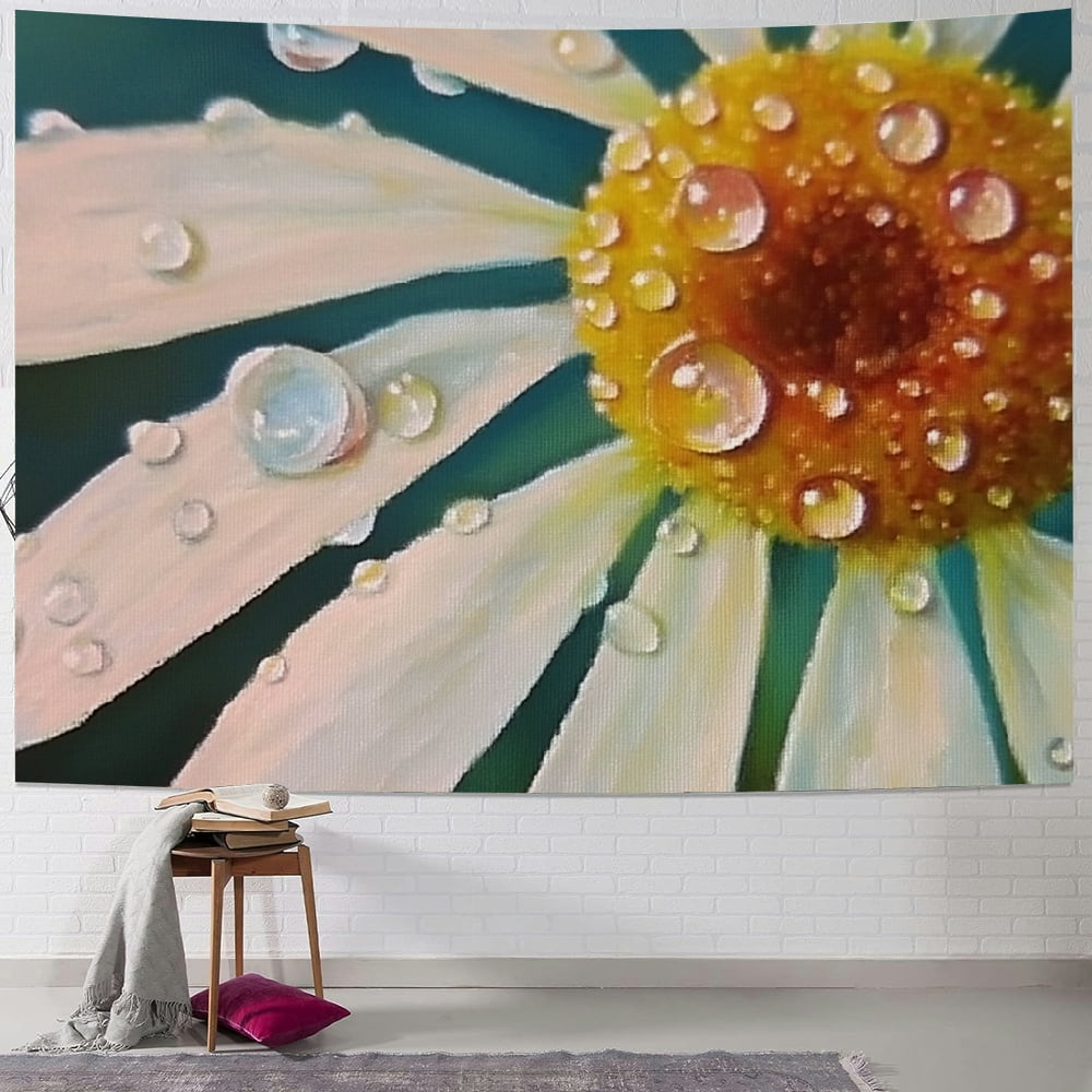 BCIIG Flowers Water Droplets Tapestry Wall Hanging Unique Style Graphic ...