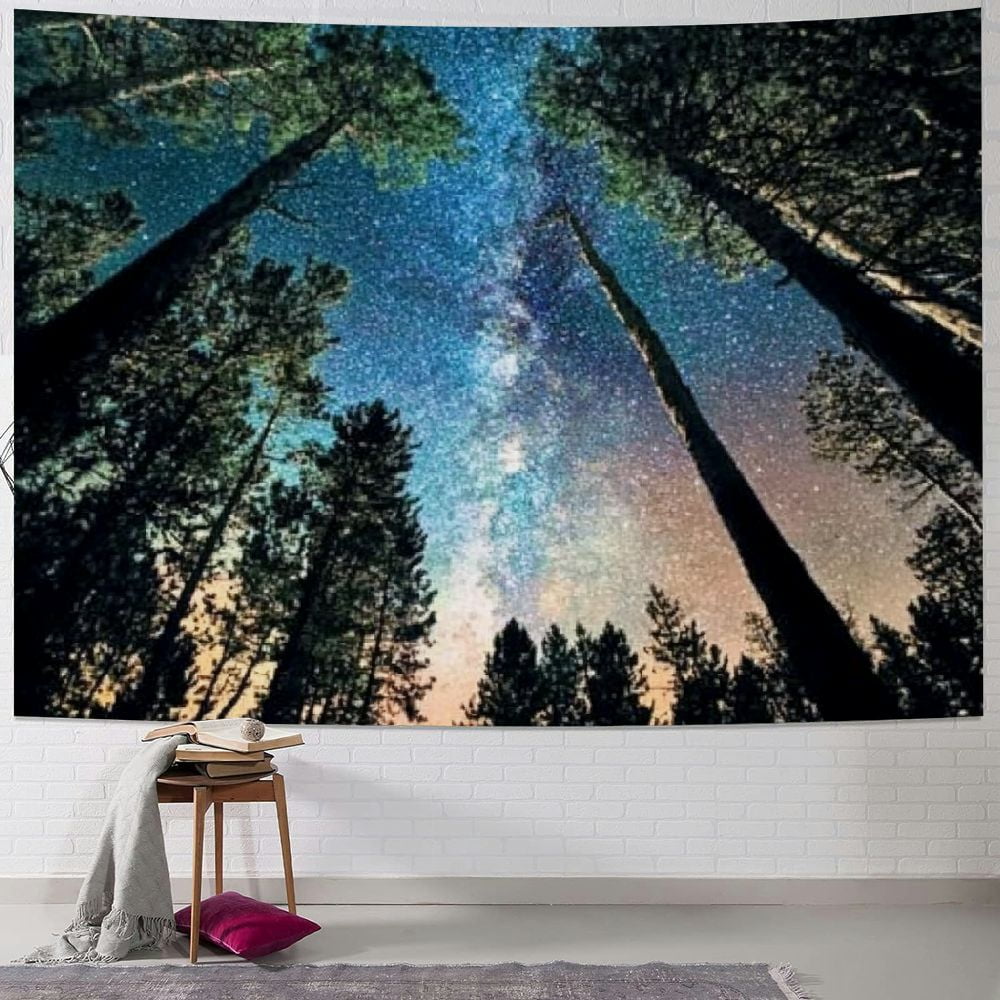 BCIIG Forest Starry Tapestry Wall Hanging, Campfire Starry Night Sky ...
