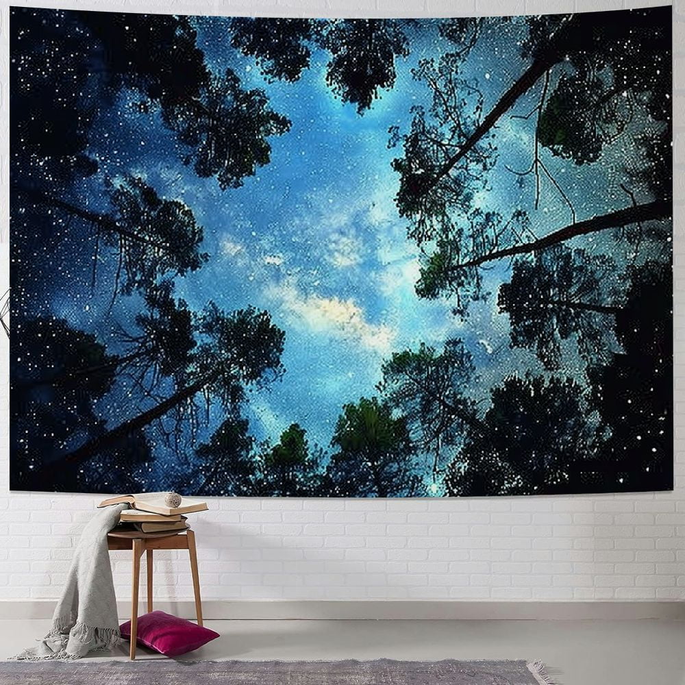 BCIIG Forest Starry Tapestry Wall Hanging Printing Forest Tapestry ...