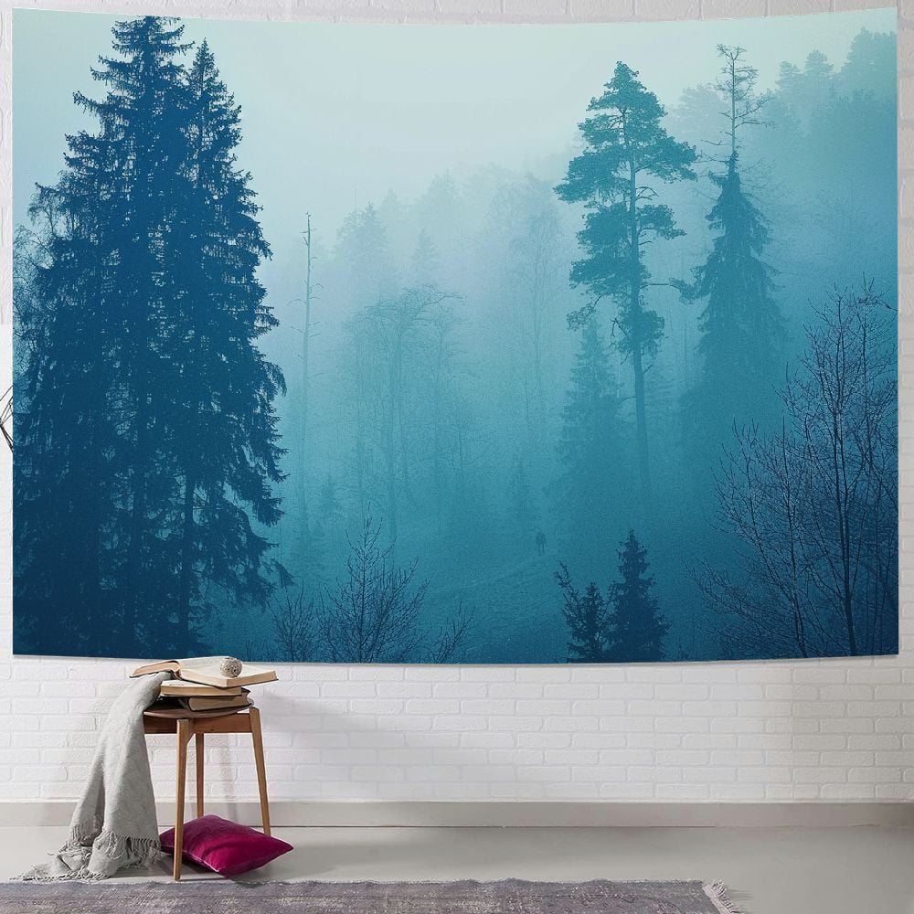 BCIIG Forest Tapestry Wall Hanging, Nature Landscape Fog Wall Tapestry ...