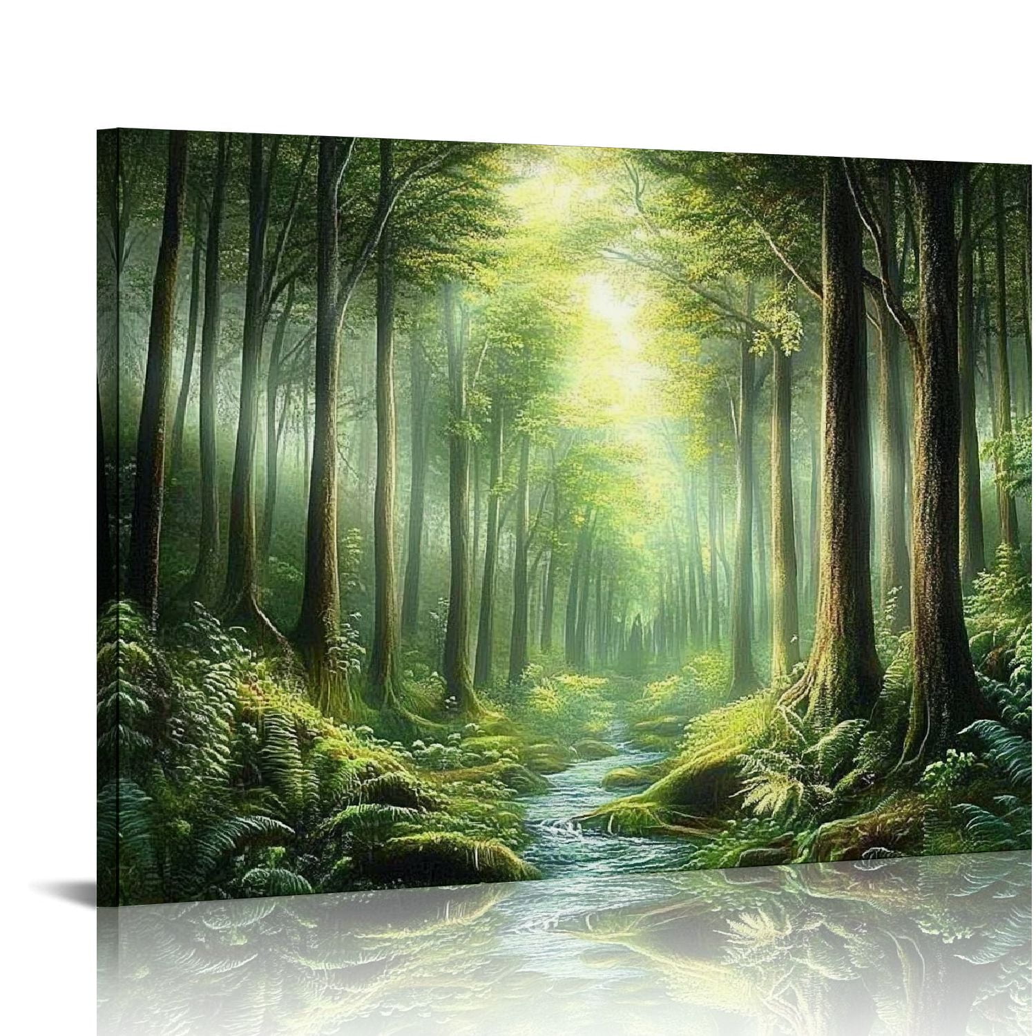 BCIIG Forest Wall Decor Green Tree Wall Art Rainforest Canvas Natural ...