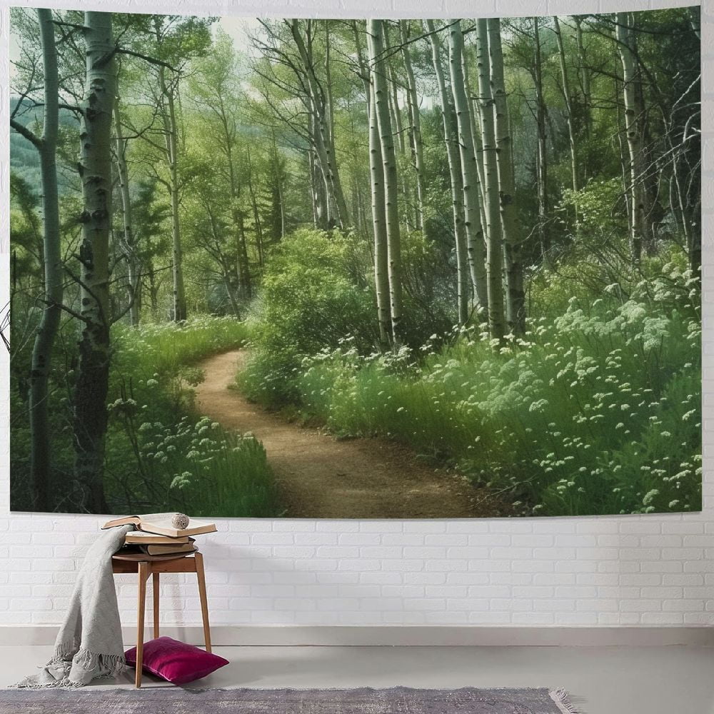 BCIIG Forest Wall Tapestry Nature Tree Trail Path Landscape Wall ...